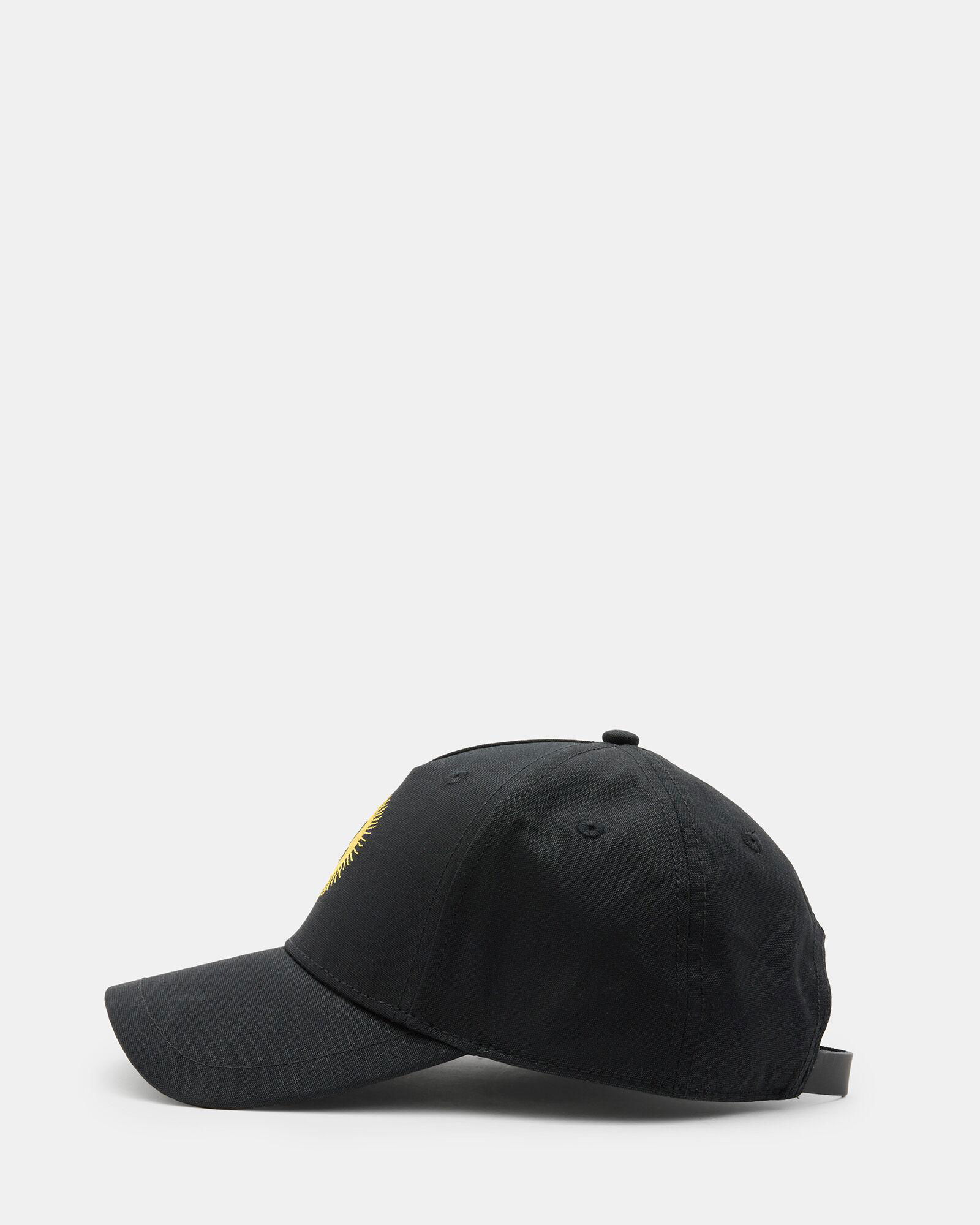 ALLSAINTS Sun Smirk Embroidered Baseball Cap in Black | endource