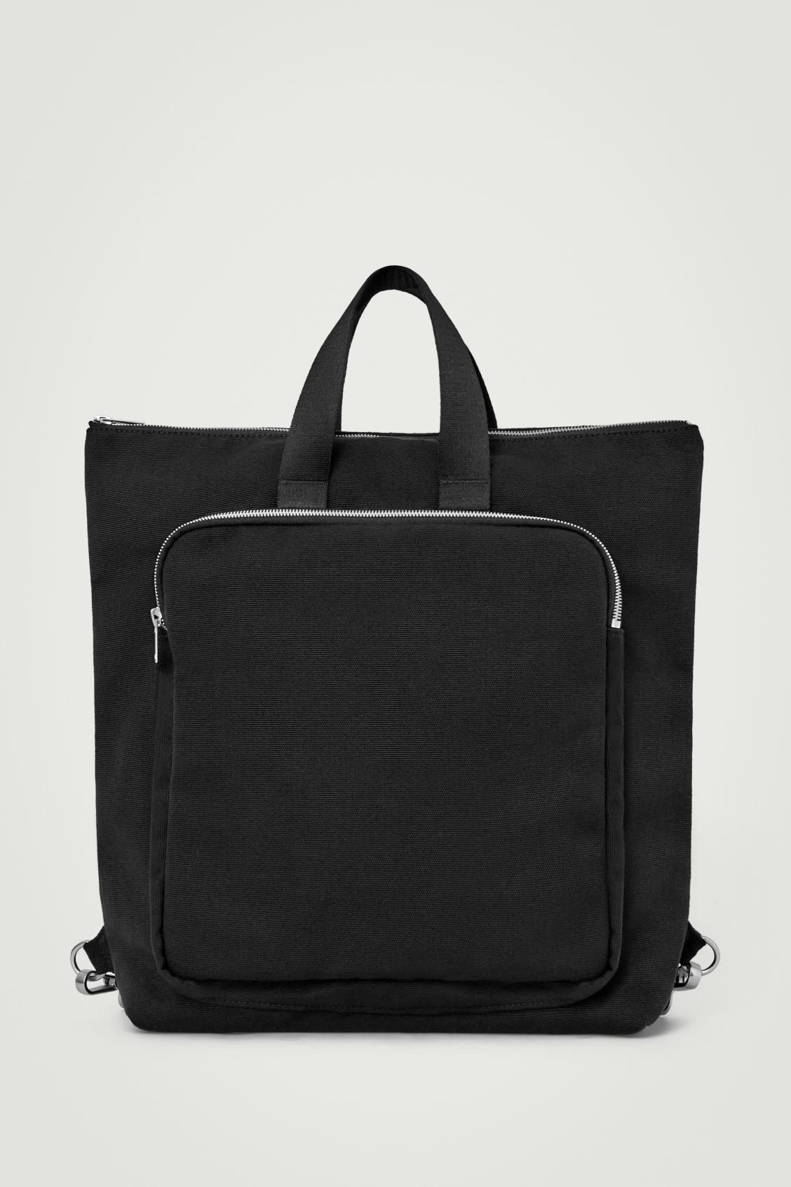 COS Canvas Tote Backpack in BLACK | endource