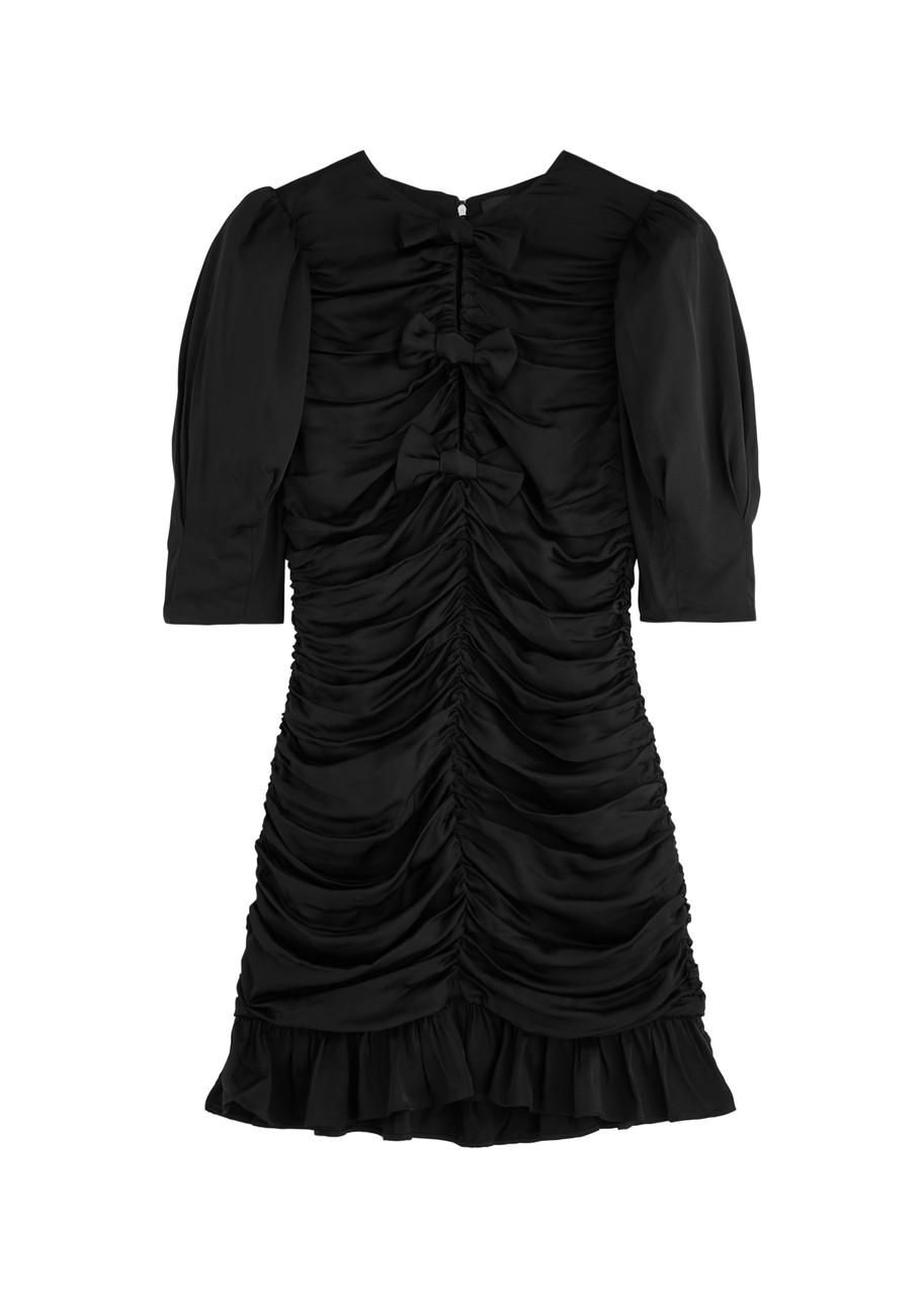 ROTATE BIRGER CHRISTENSEN Bow-Embellished Ruched Satin Mini Dress ...
