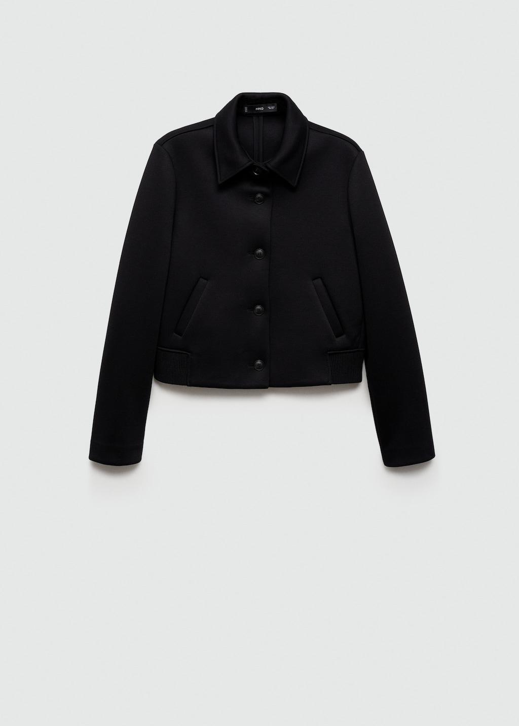 MANGO Straight-Fit Jacket With Buttons in Black | endource