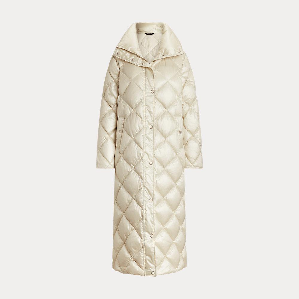 LAUREN RALPH LAUREN Diamond-Quilted Down Funnelneck Maxicoat | endource