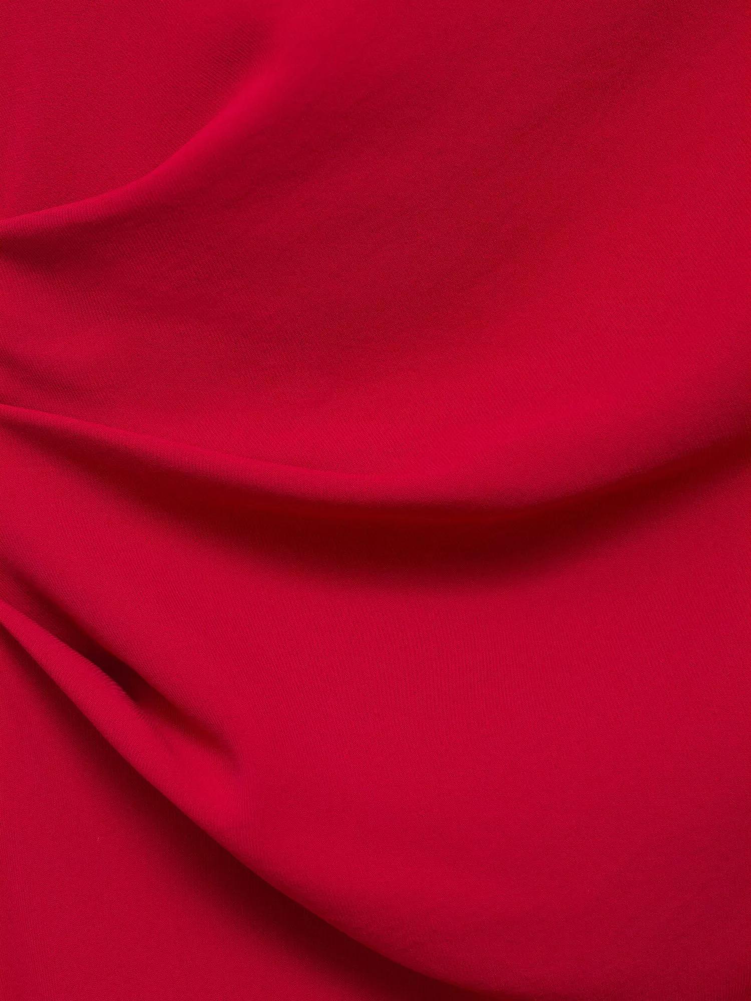 MANGO Edgar Sleeveless Ruched Dress, Red | endource