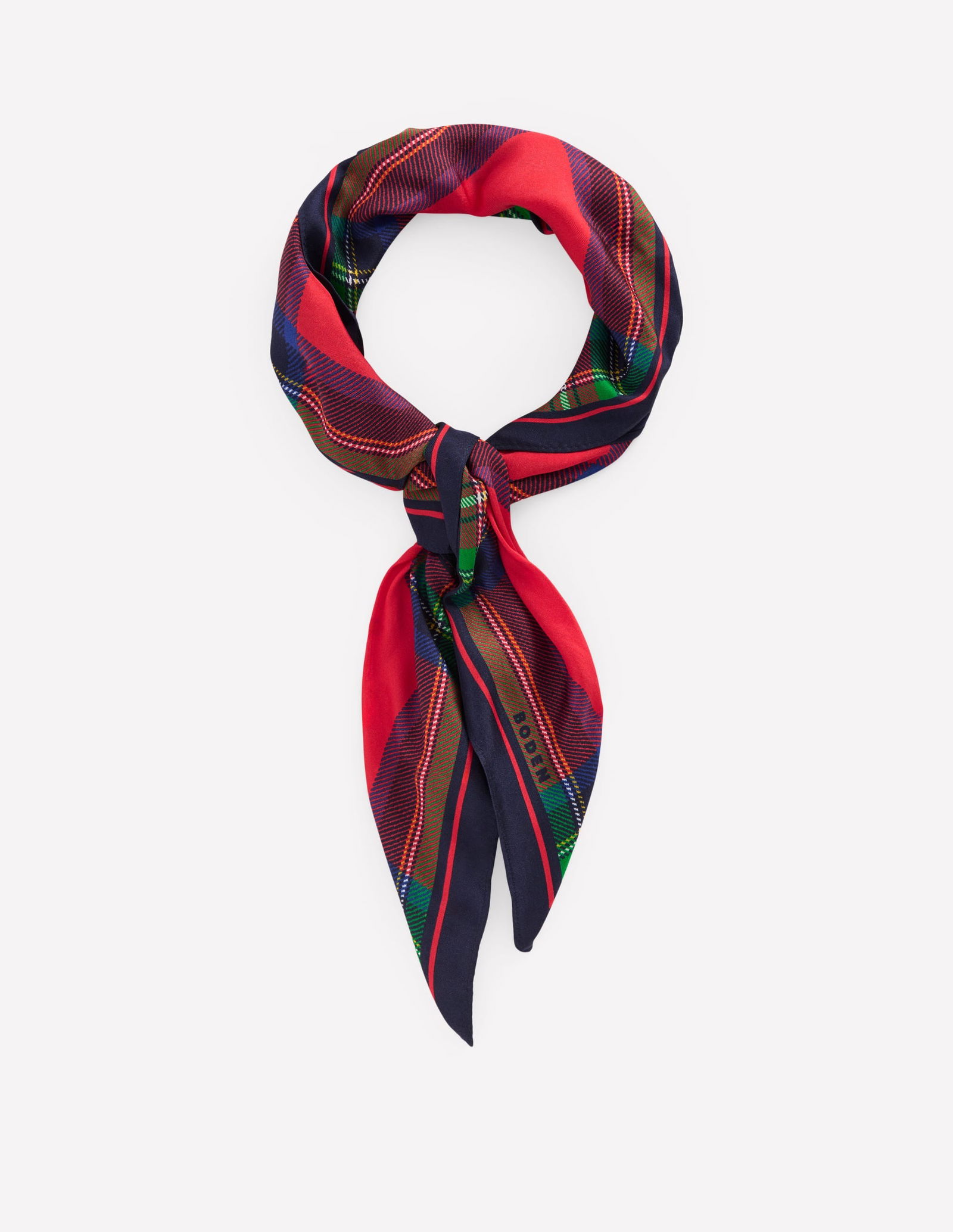 BODEN Silk Square Scarf-Tartan | endource