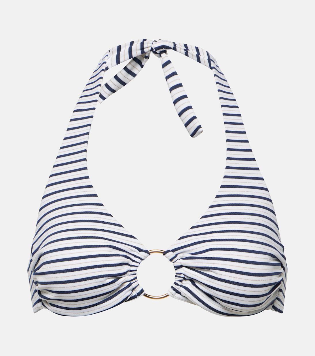 MELISSA ODABASH Brussels Striped Bikini Top in Multicoloured | endource