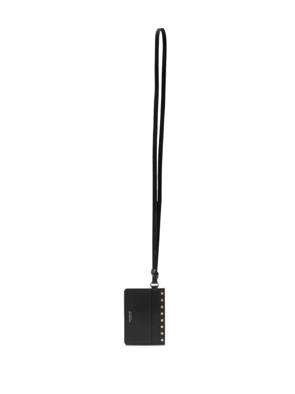 ISABEL MARANT Stud-embellished Card Holder - Black | endource