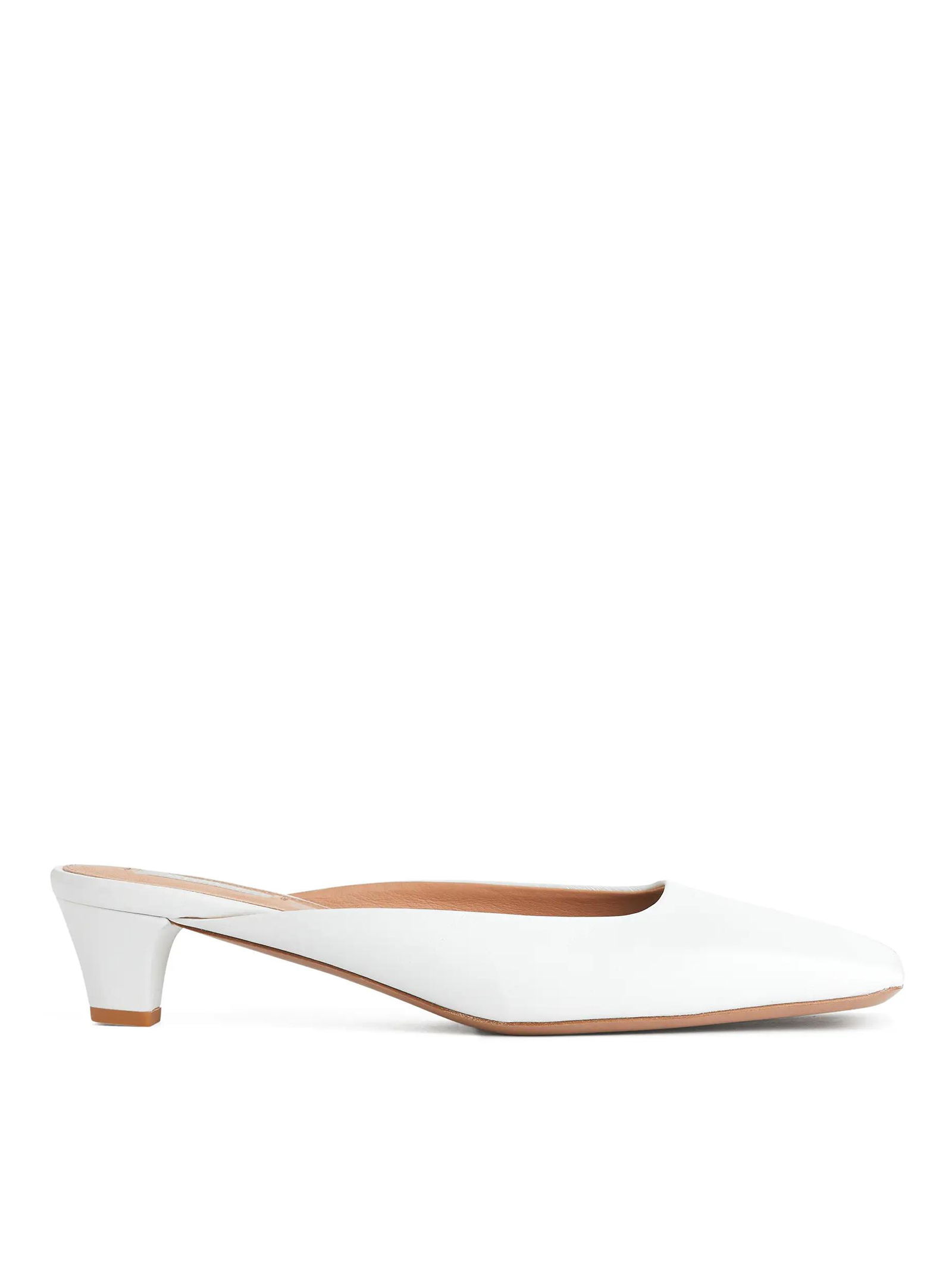 ARKET Leather Mules in White | Endource