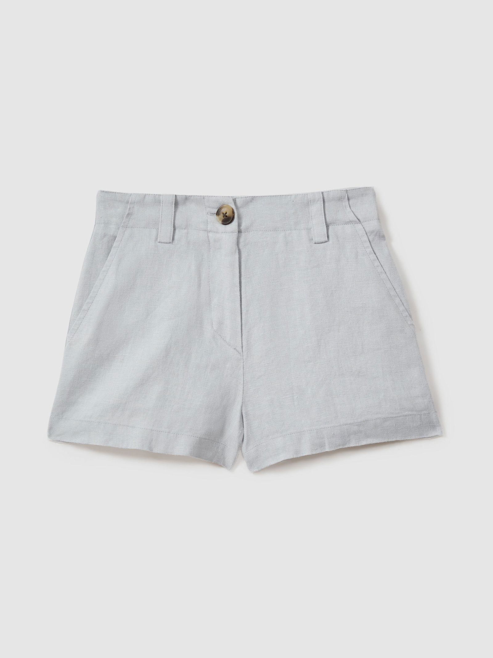 REISS Dani Linen Loose Fit Shorts in Blue | Endource