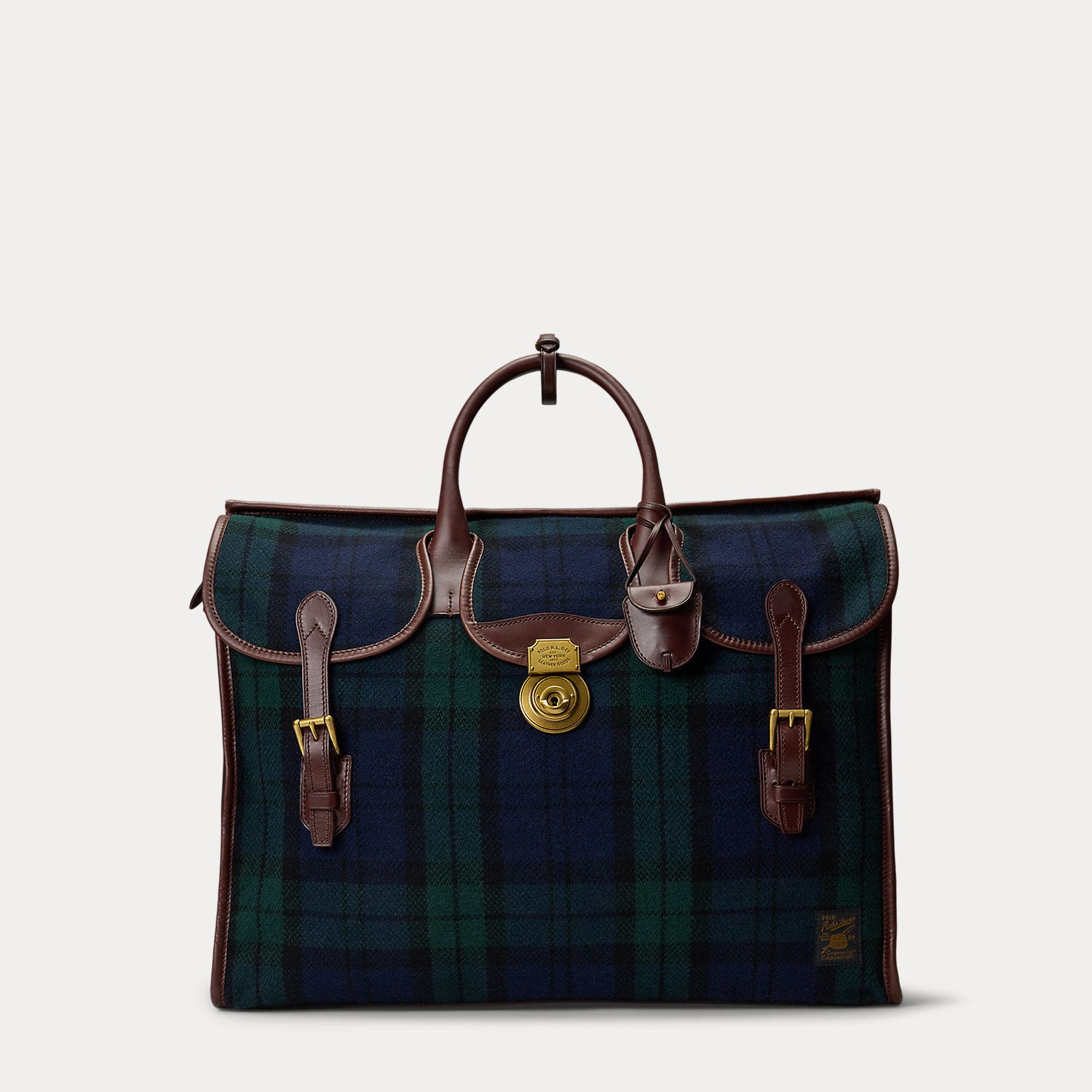 POLO RALPH LAUREN Plaid Tweed & Leather Weekender Bag | endource