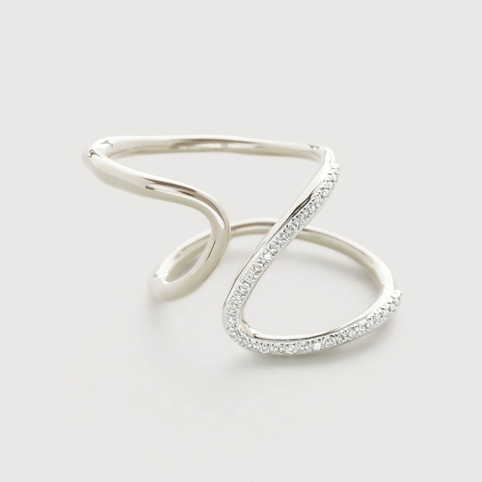 MONICA VINADER Riva Open Wrap Ring in Sterling Silver | endource