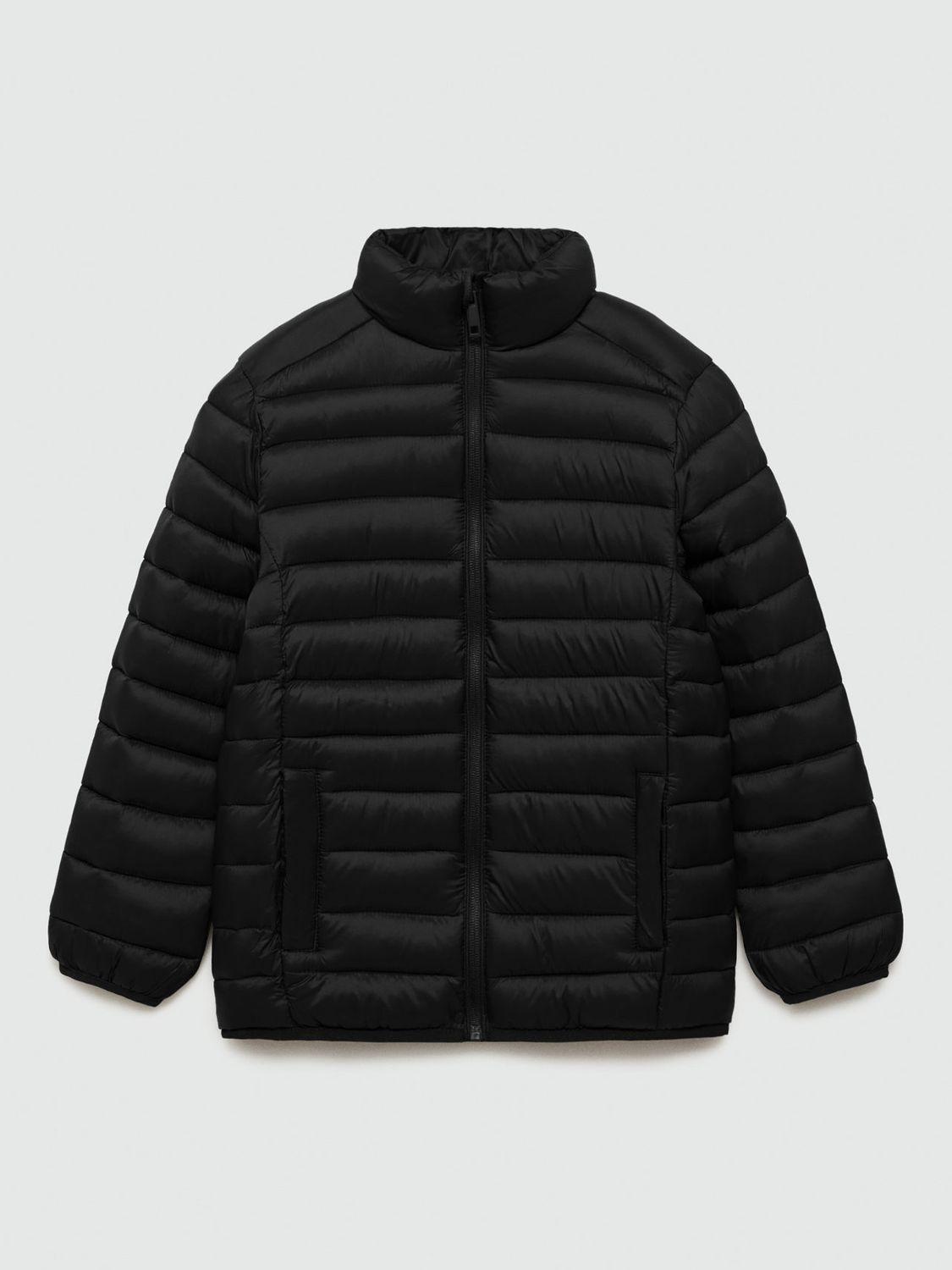 MANGO Unico Quilted Puffer Jacket in Black | endource