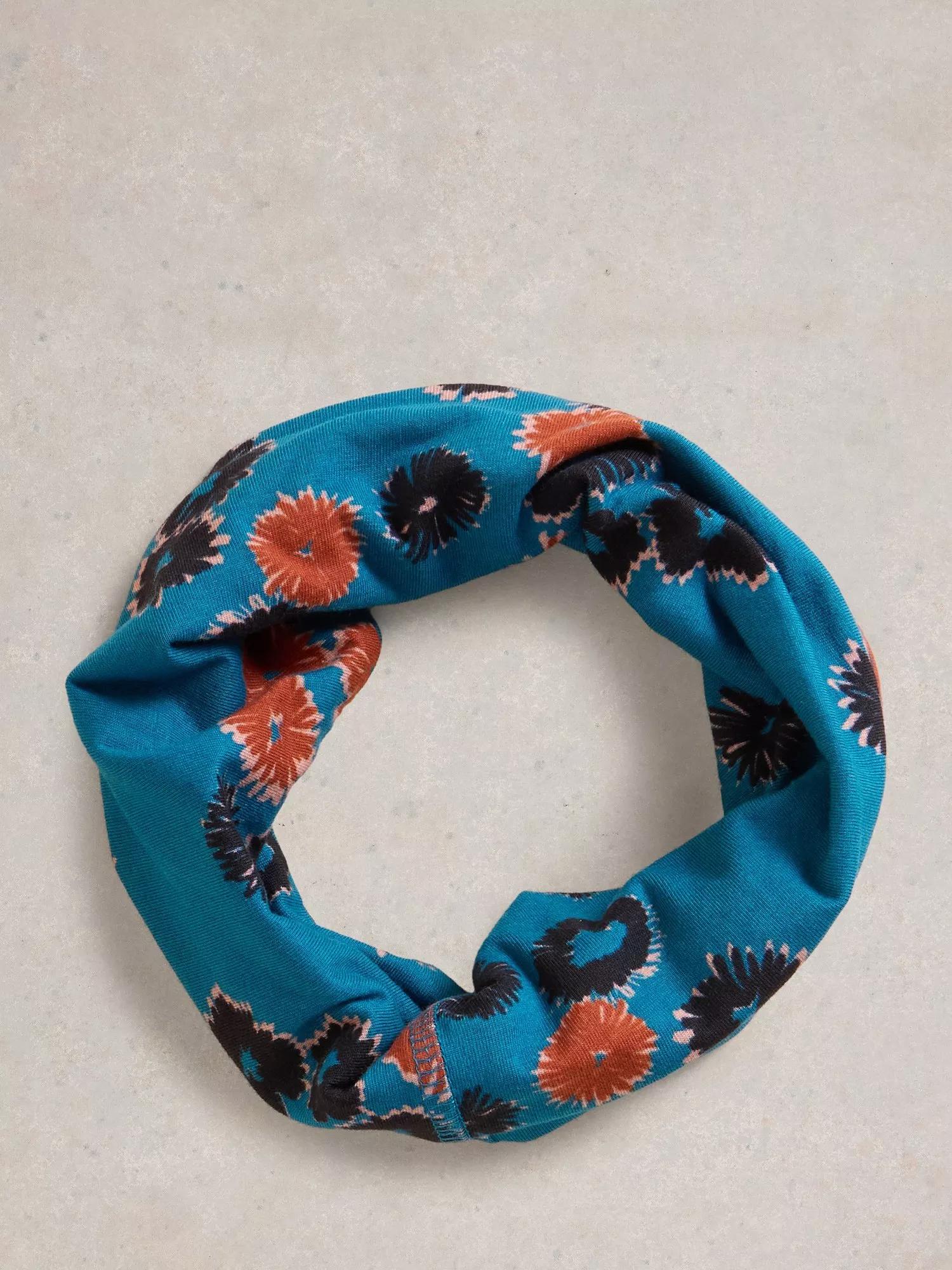 WHITE STUFF Floral Versatile Neck Roll in Blue/Multi | endource