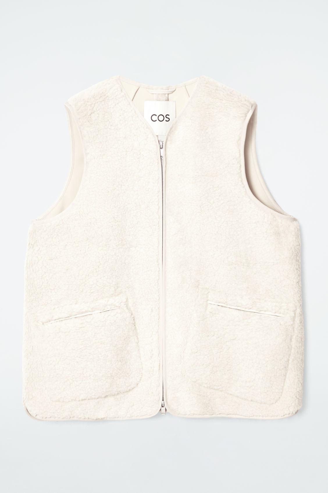 COS Oversized Faux Shearling Gilet in IVORY | endource