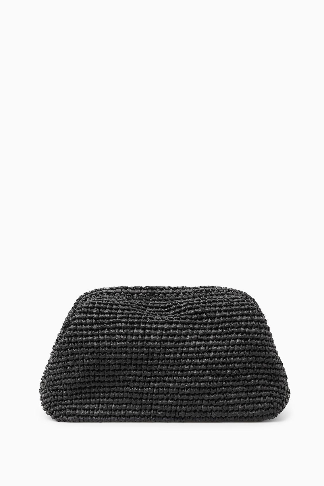COS Framed Clutch - Raffia in BLACK | Endource