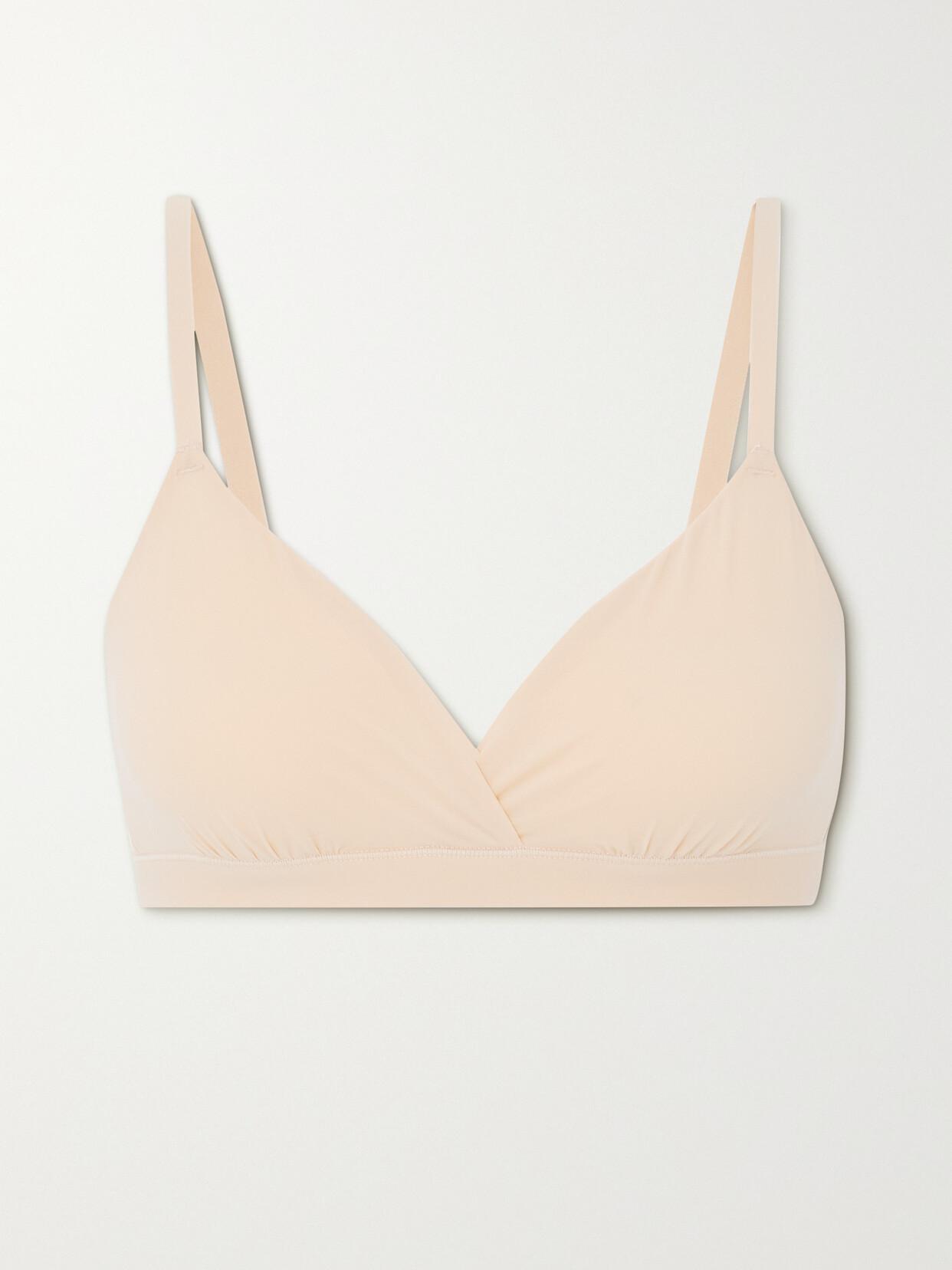SKIMS Fits Everybody Wrap-Effect Triangle Bralette in Neutrals | endource