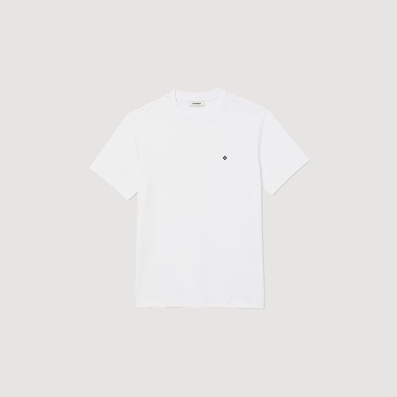 SANDRO T-Shirt With Square Cross Patch in white | endource