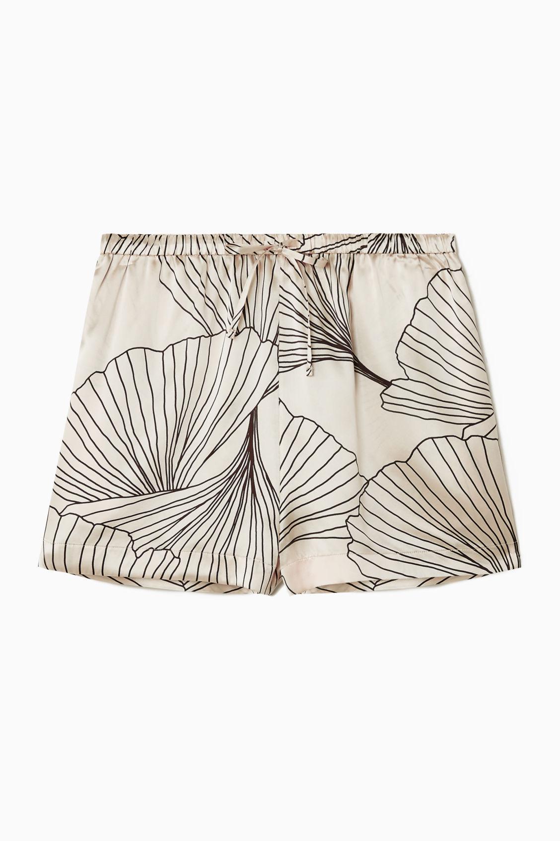 COS Floral-Print Silk Shorts | endource