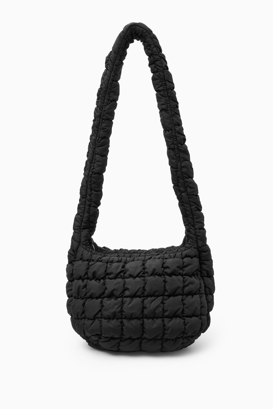 COS Quilted Messenger Bag in BLACK | endource