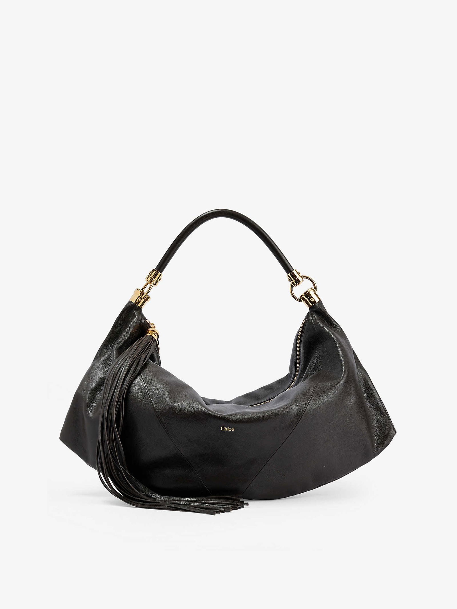 CHLOÉ Foulard Hobo Leather Shoulder Bag in Kohl Brown | endource
