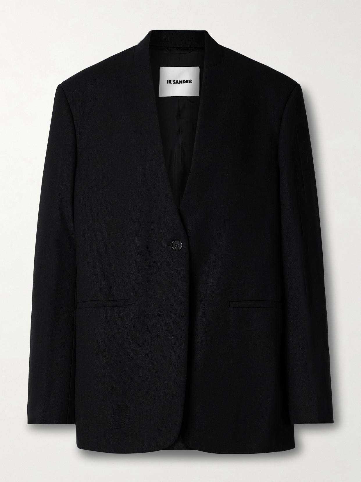 JIL SANDER Wool-Crepe Blazer in Black | endource