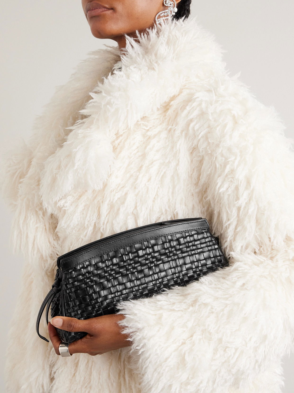 STAUD Maude Woven Leather Clutch | endource