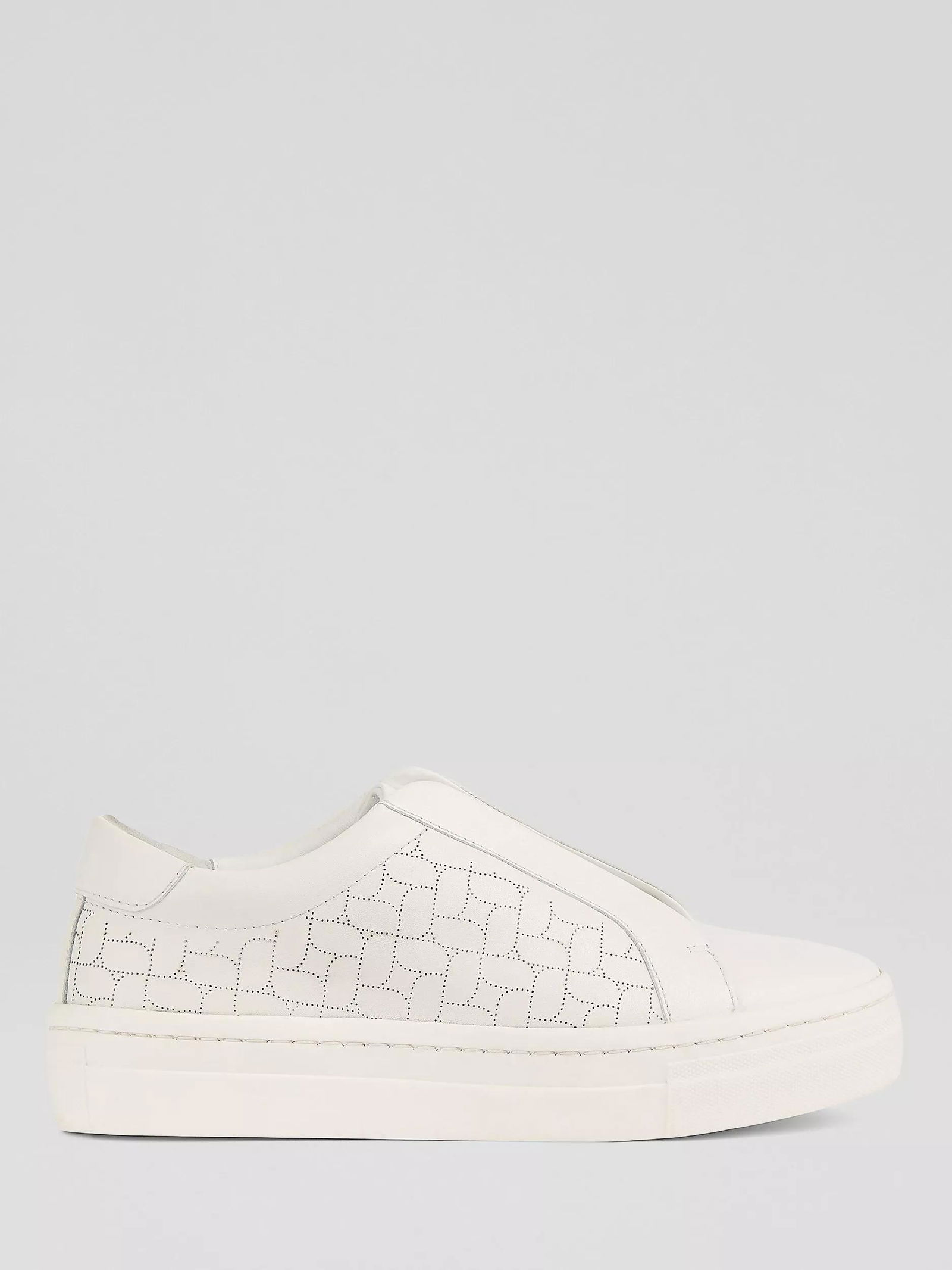 L.K. BENNETT Leather Oloid Pull On Trainers in Off White | endource