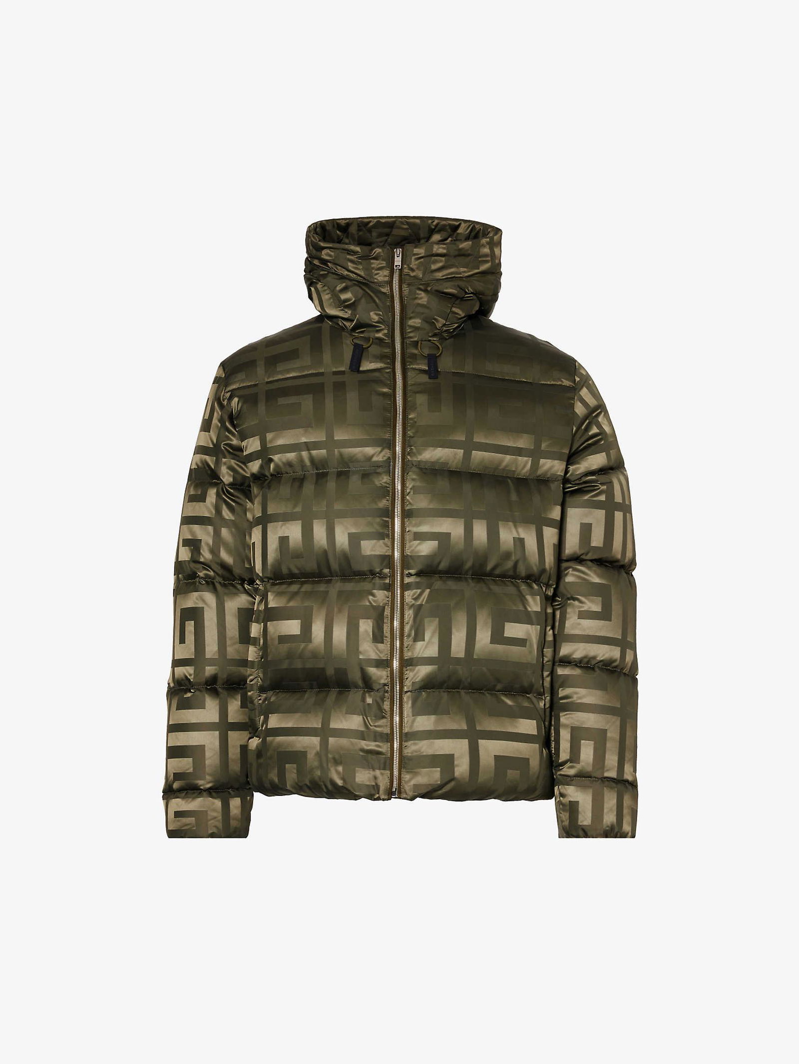GIVENCHY Brand-Patterned Funnel-Neck Shell-Down Puffer Jacket in KHAKI ...