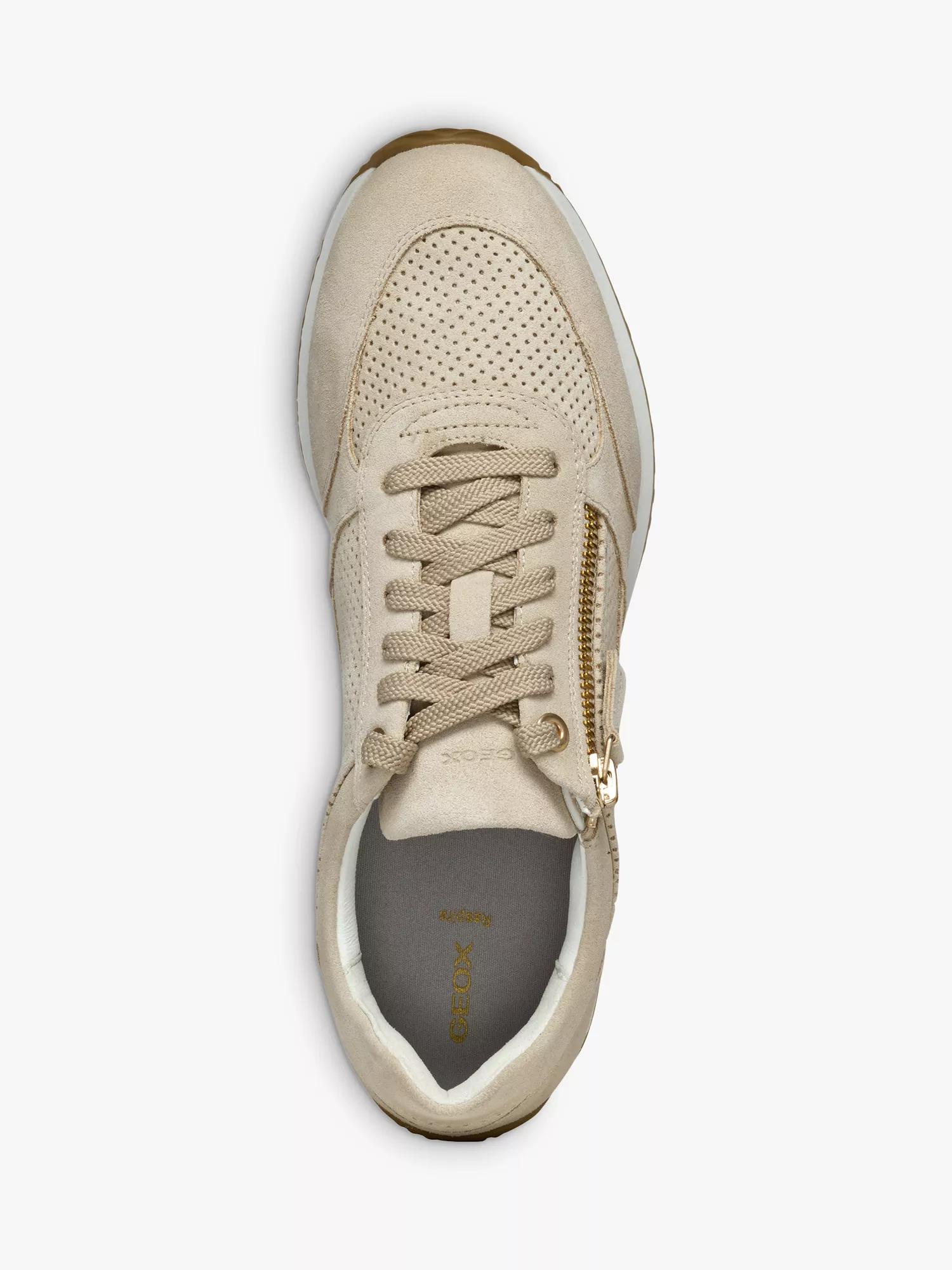 Geox Calithe Leather Low Cut Zip Trainers | endource