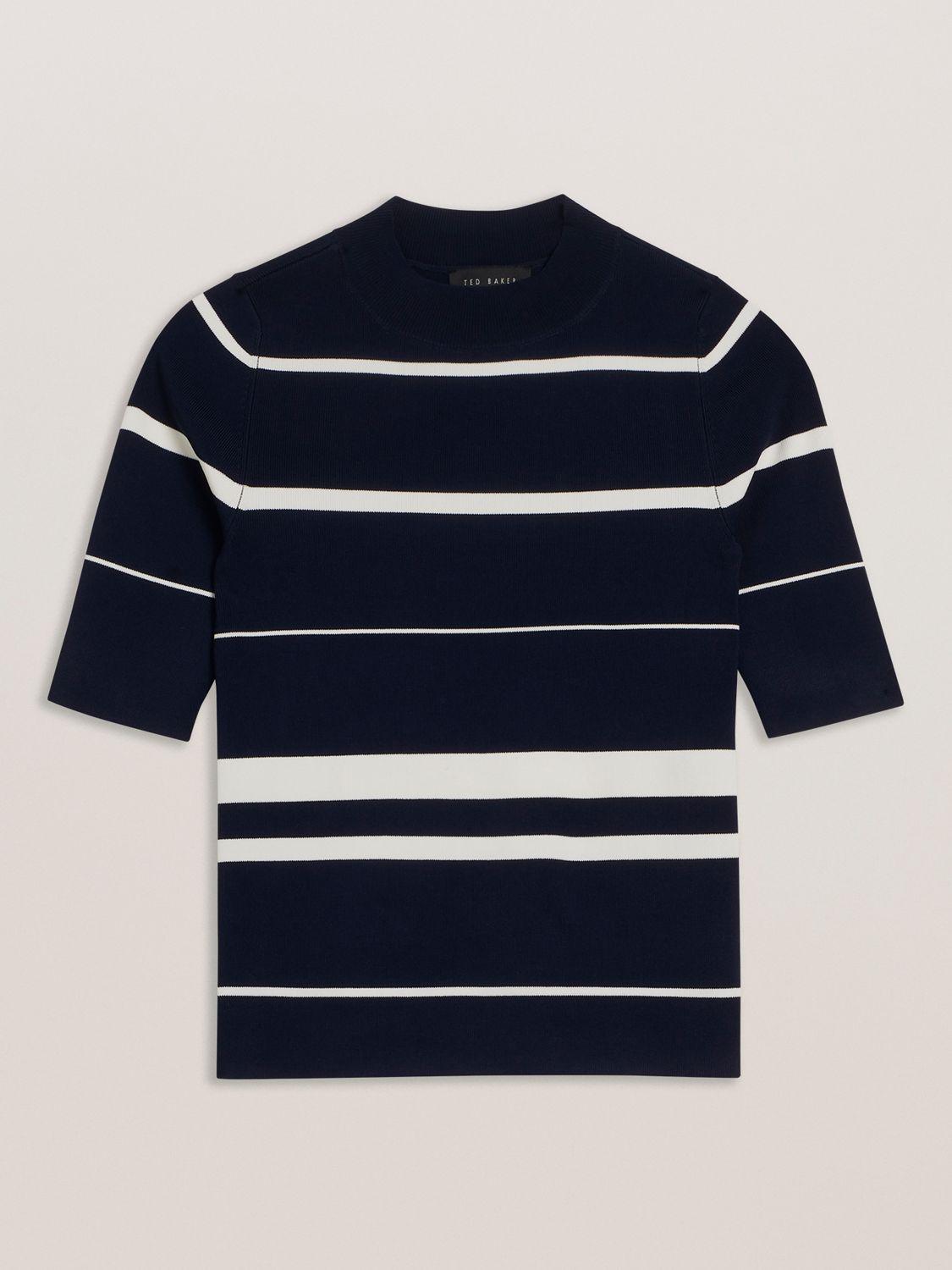 TED BAKER Makarin Striped Rib Knit Top | endource