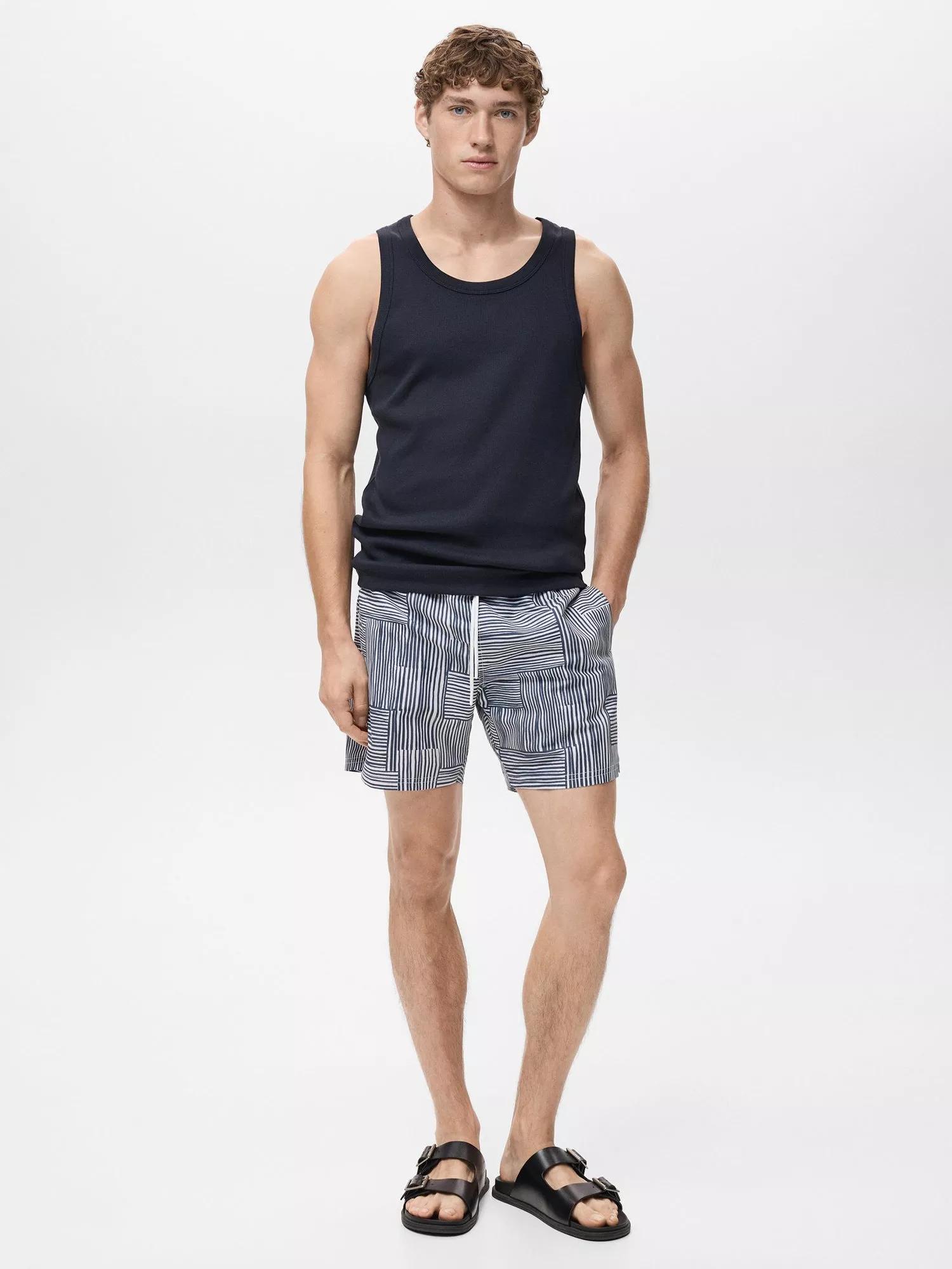 MANGO Stripe Swim Shorts | endource