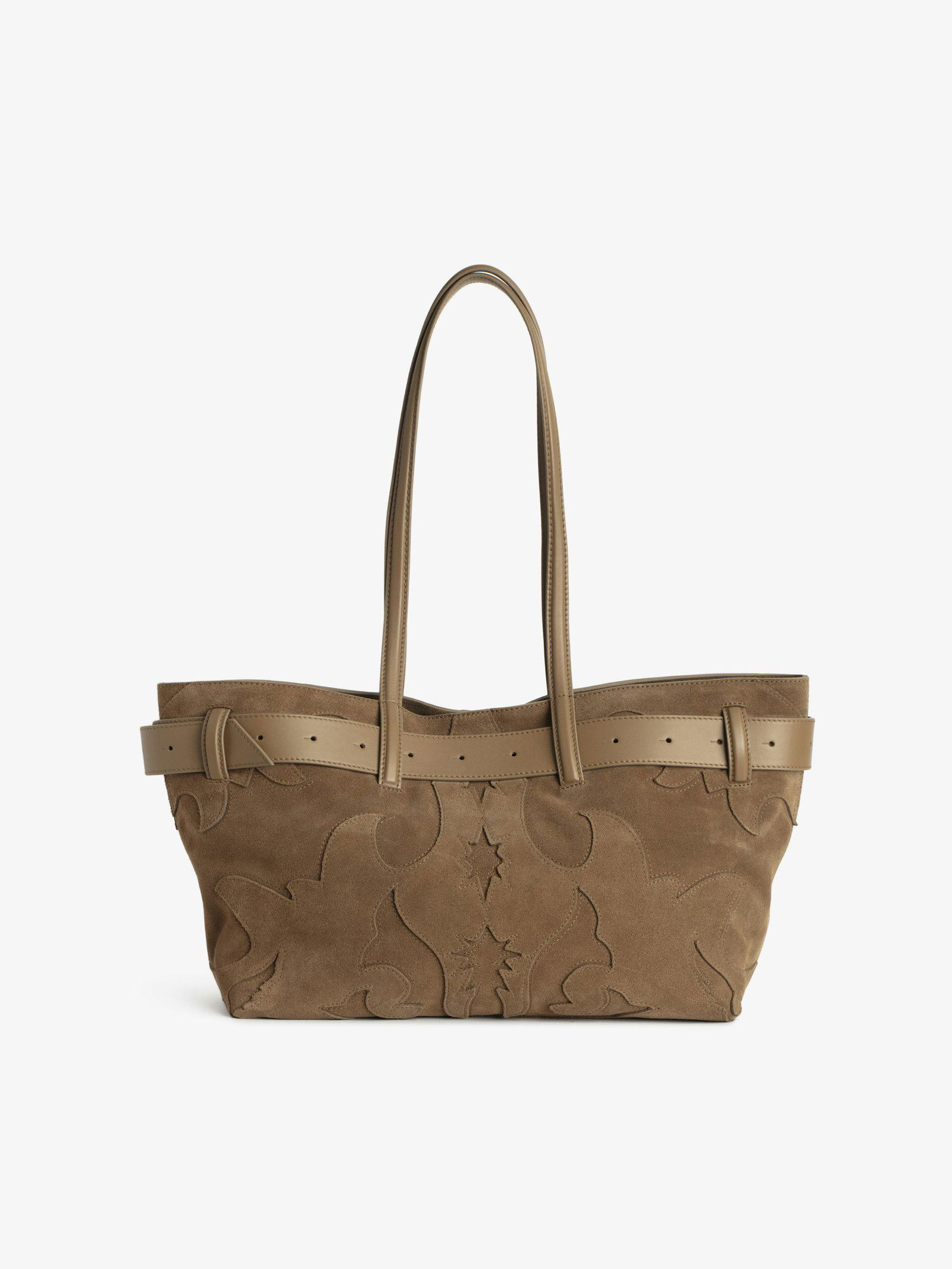 ZADIG & VOLTAIRE Jane Shopper Suede Bag in Cognac | endource