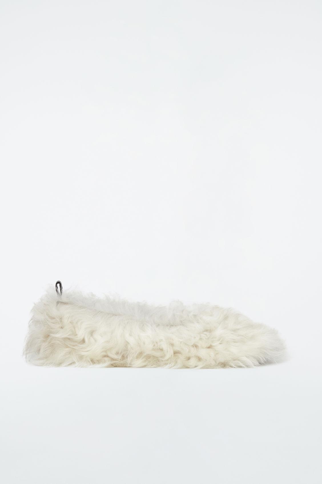 COS The Shearling Ballet Flats in NATURAL SHEARLING | endource