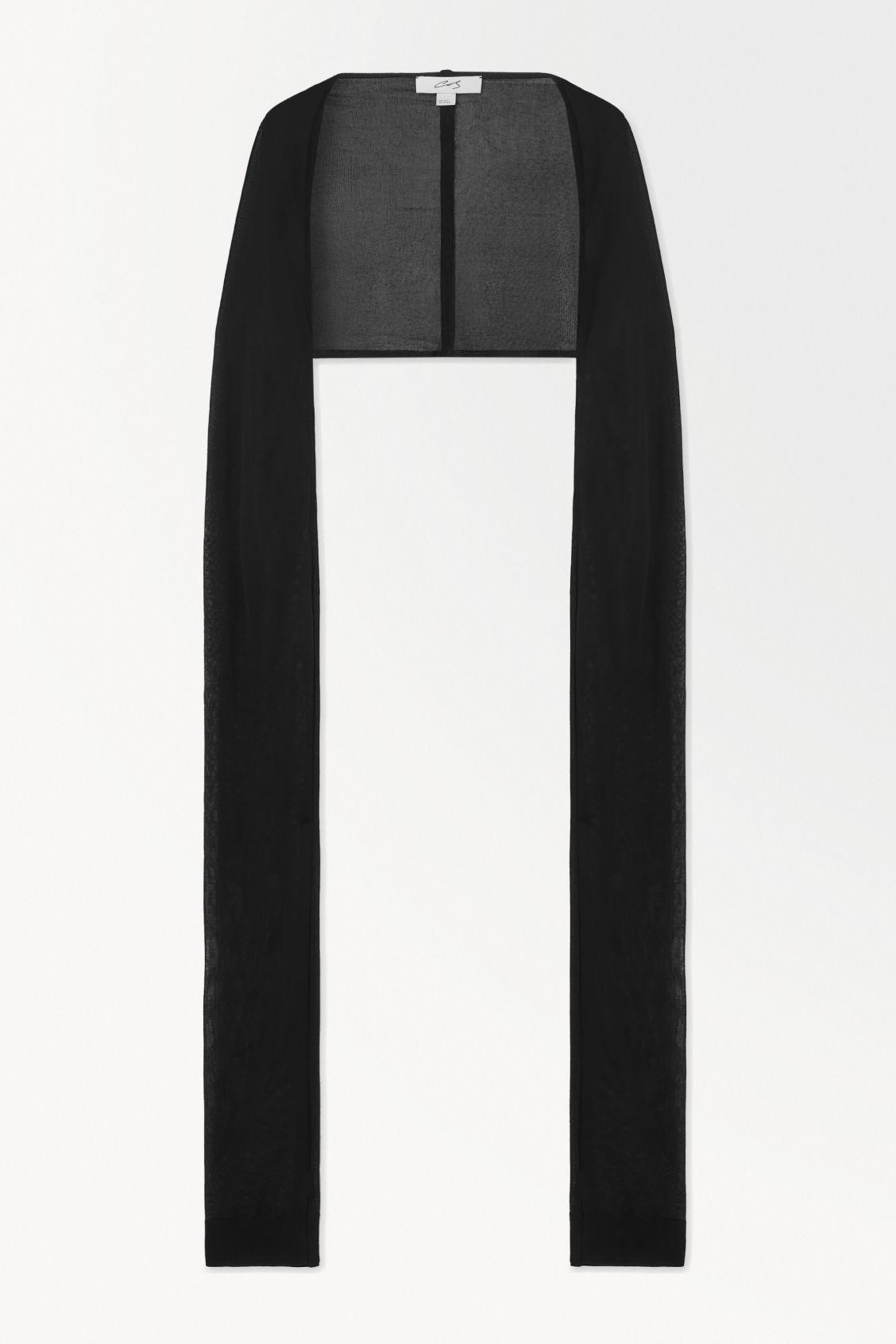 COS The Knitted Silk-Blend Bolero Sleeves in BLACK | endource