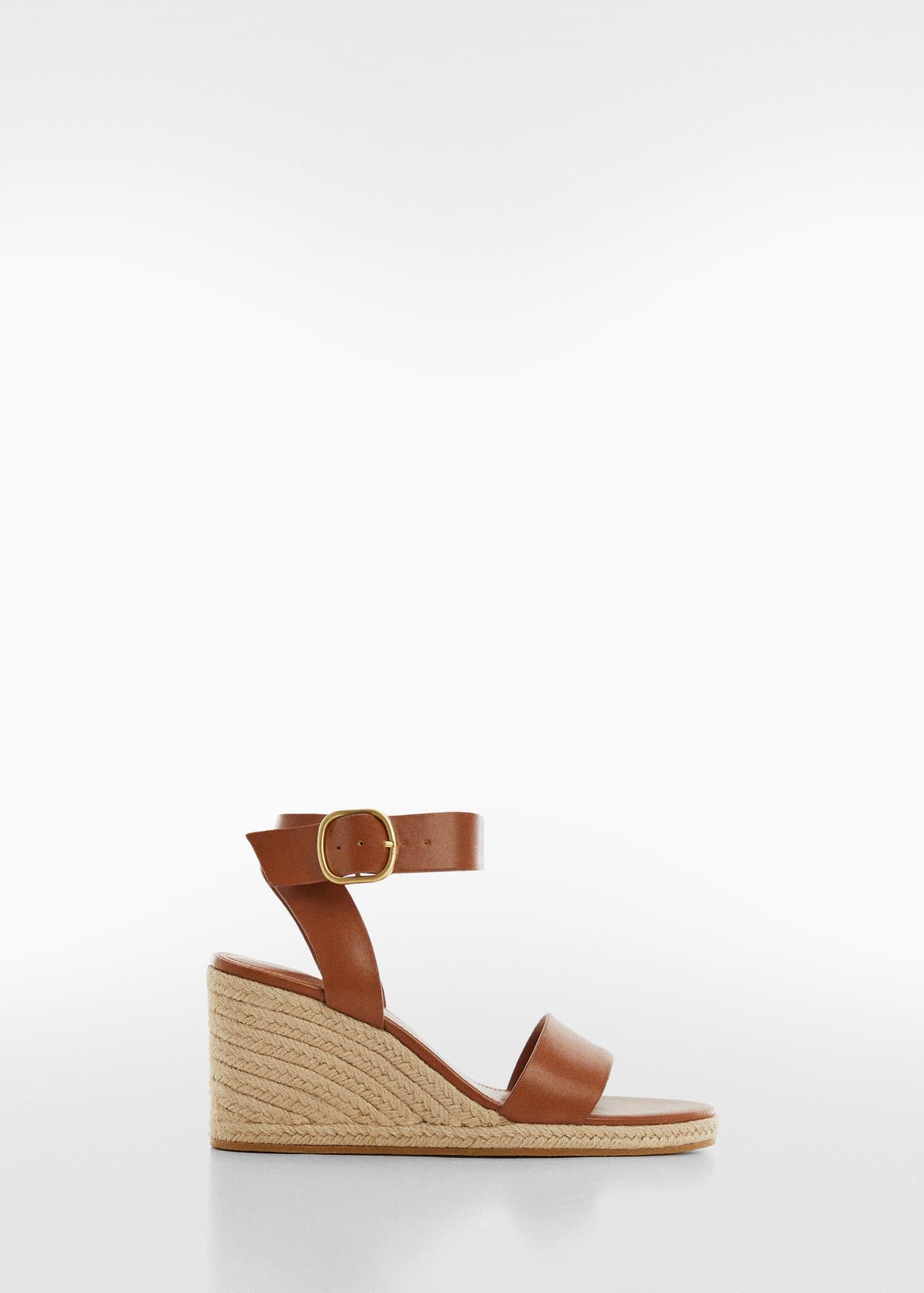 MANGO Wedge Buckle Sandals | endource