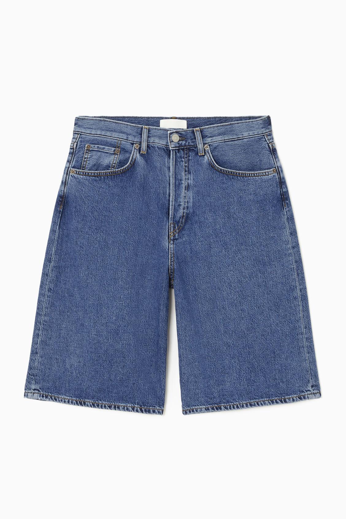 COS Longline Denim Shorts in BLUE | endource