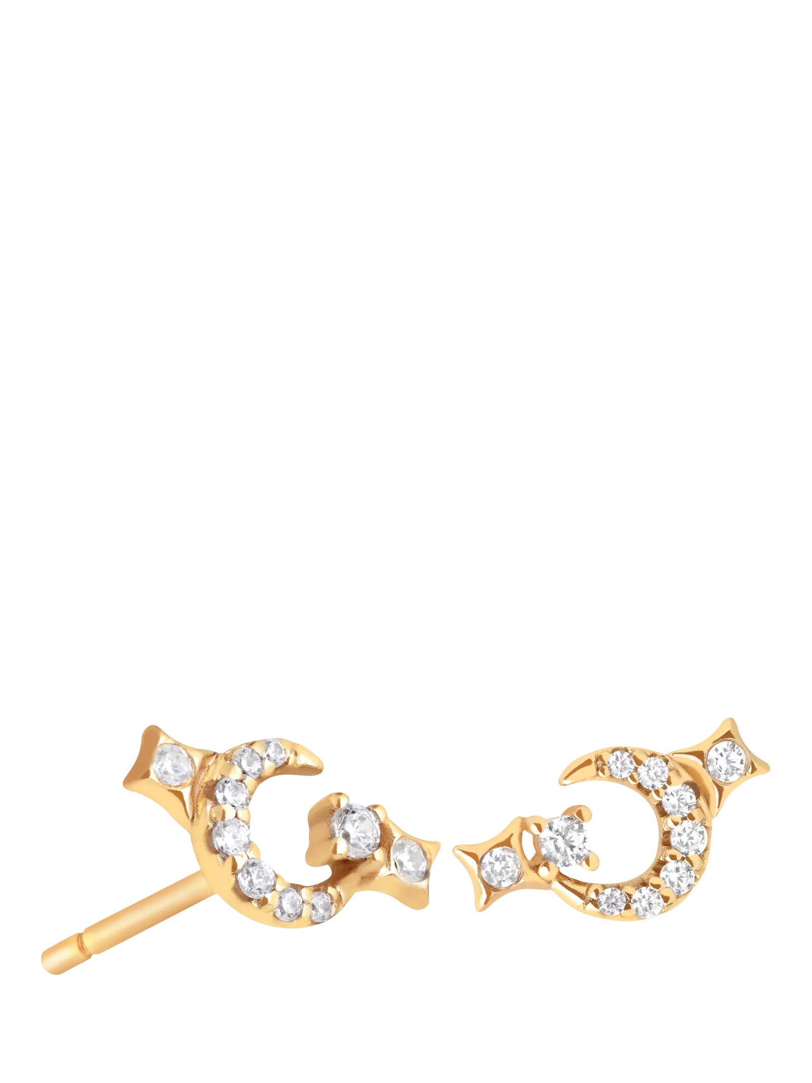 Astrid & Miyu Crescent Moon Stud Earrings | endource