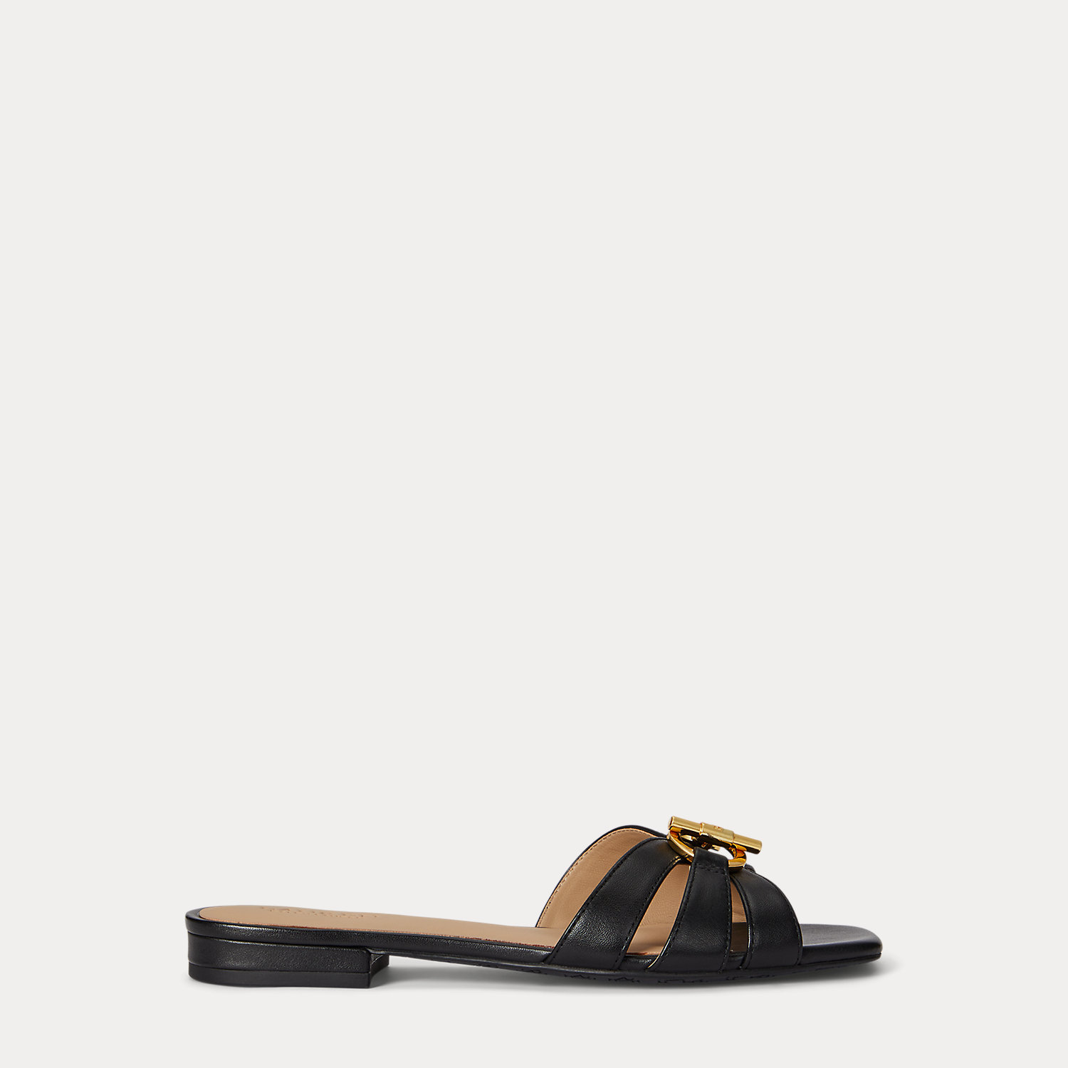 LAUREN RALPH LAUREN Blaike Nappa Leather Slide Sandal | endource