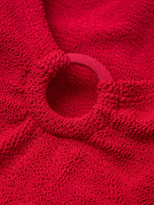 HUNZA G Celine Swim With Tonal Hoops - Red | endource