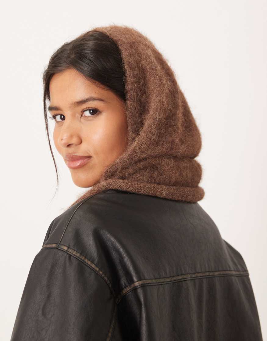 MANGO Knitted Snood In Brown | endource