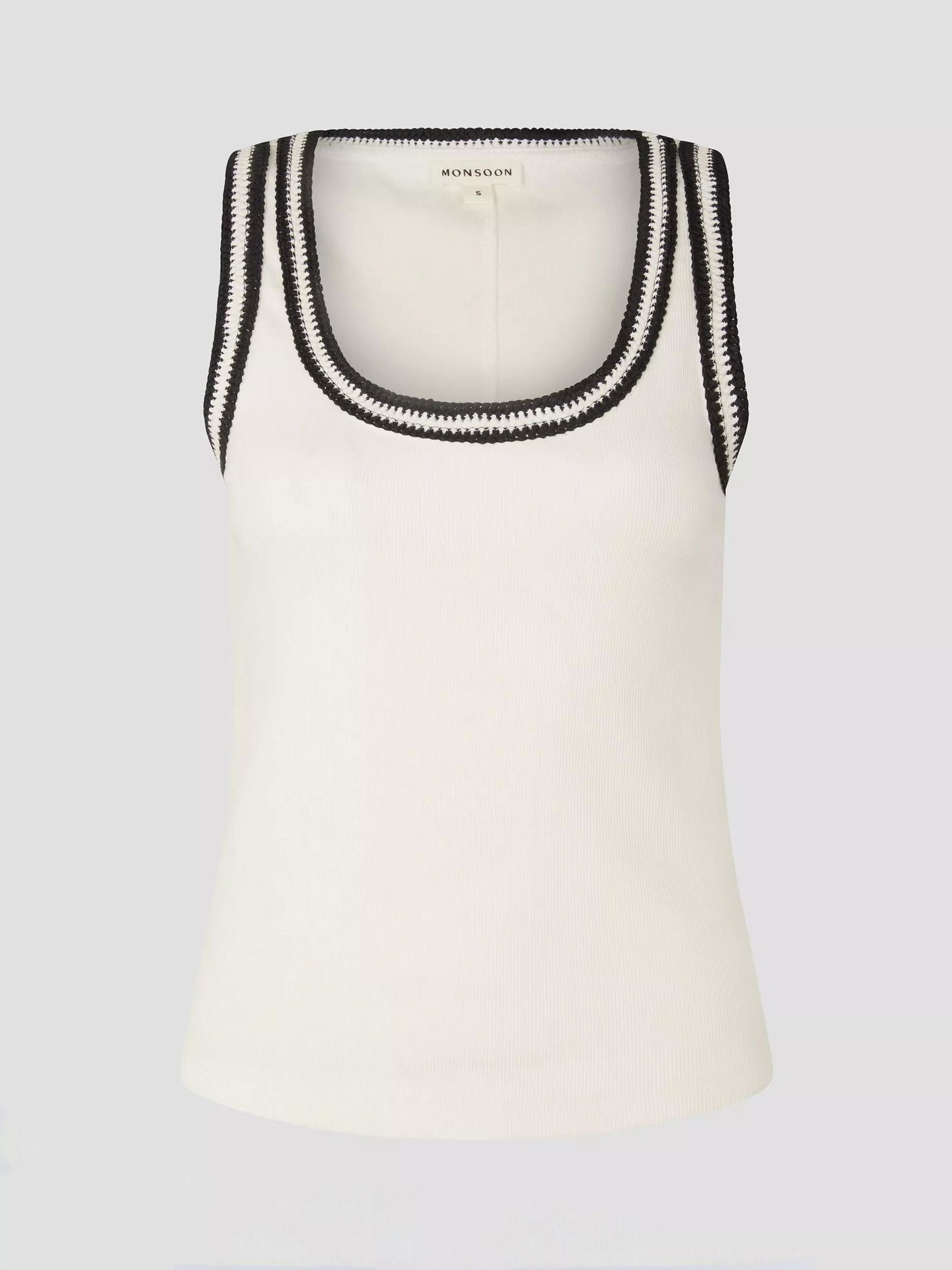 Monsoon Tate Crochet Tank in Ivory/Multi | endource