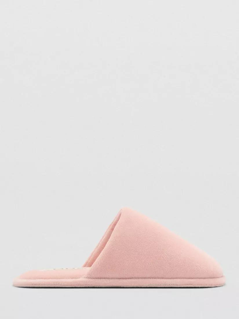 MANGO Open Back Cosy Slippers in Pastel Pink | endource