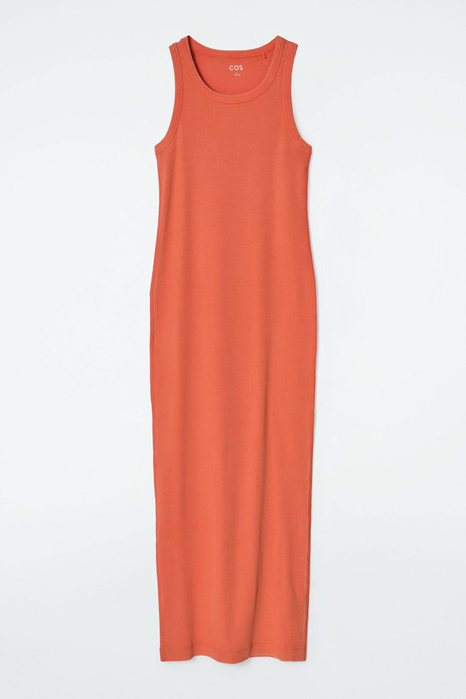 COS Ribbed Tube Dress in ORANGE | endource