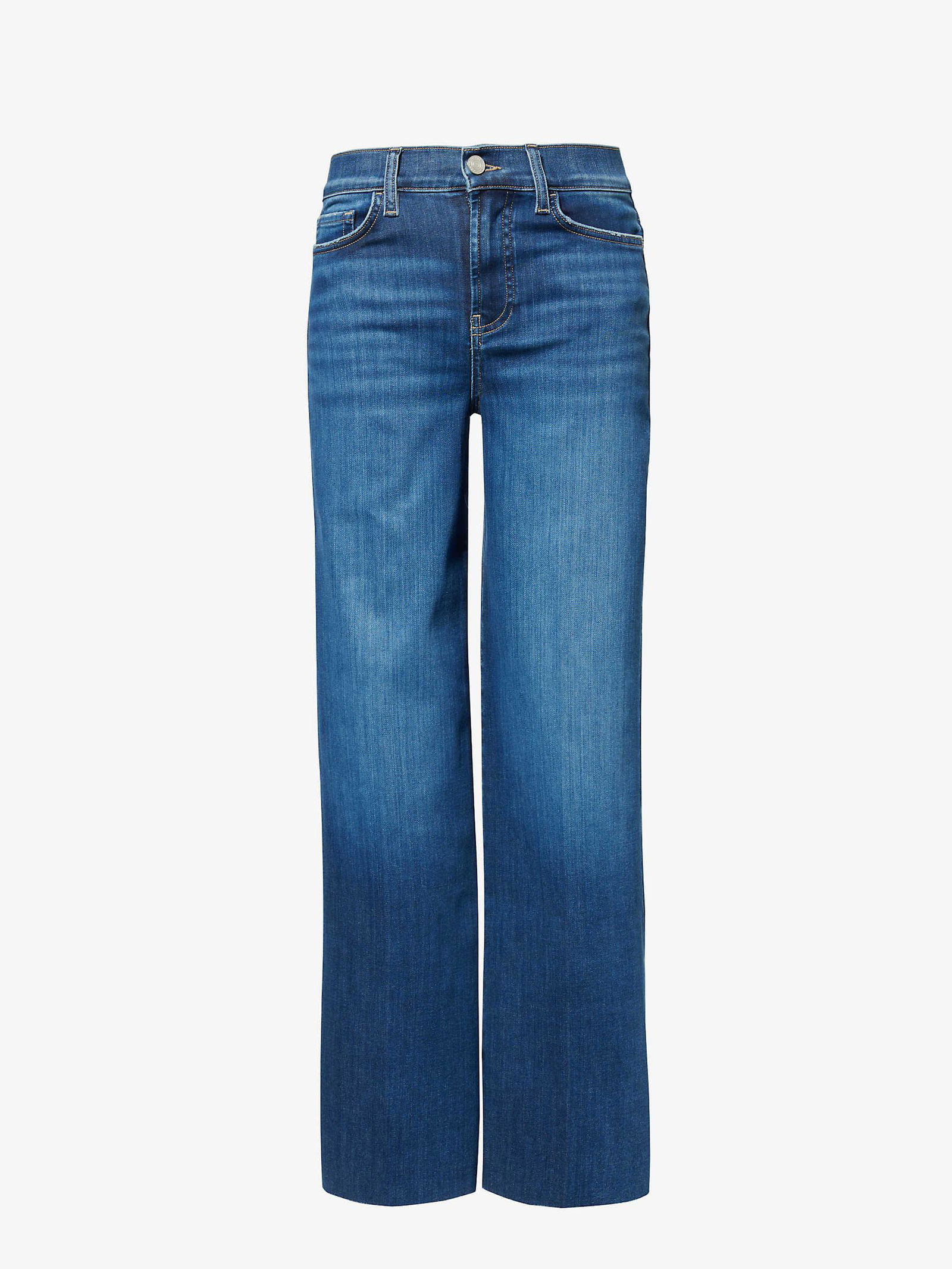 FRAME Le Slim High-Rise Wide-Leg Regular-Fit Denim Jeans in Lupine ...