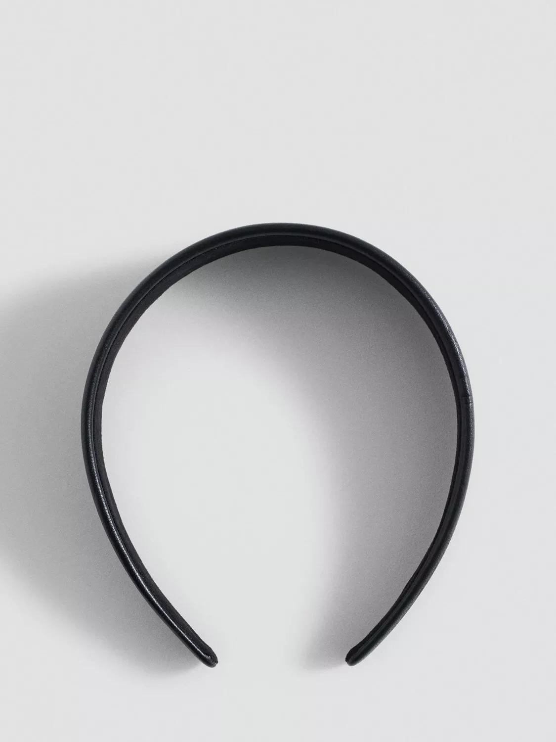 MANGO Doro Pure Leather Headband in Black | endource