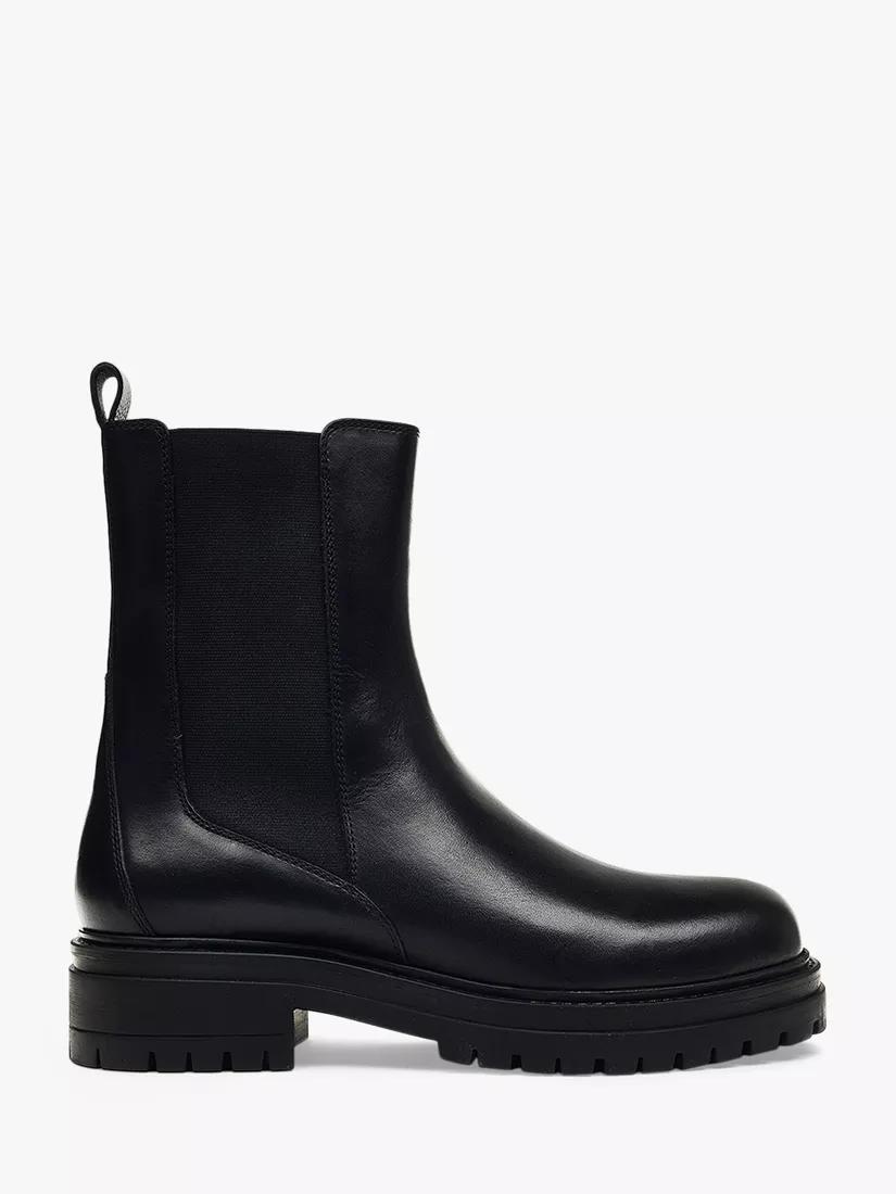 RADLEY Durham Place Leather Longline Chelsea Boots in Black | endource