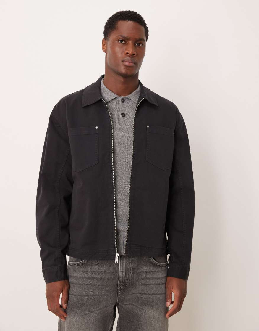 ABERCROMBIE + FITCH Oversized Zip Up Shacket | endource