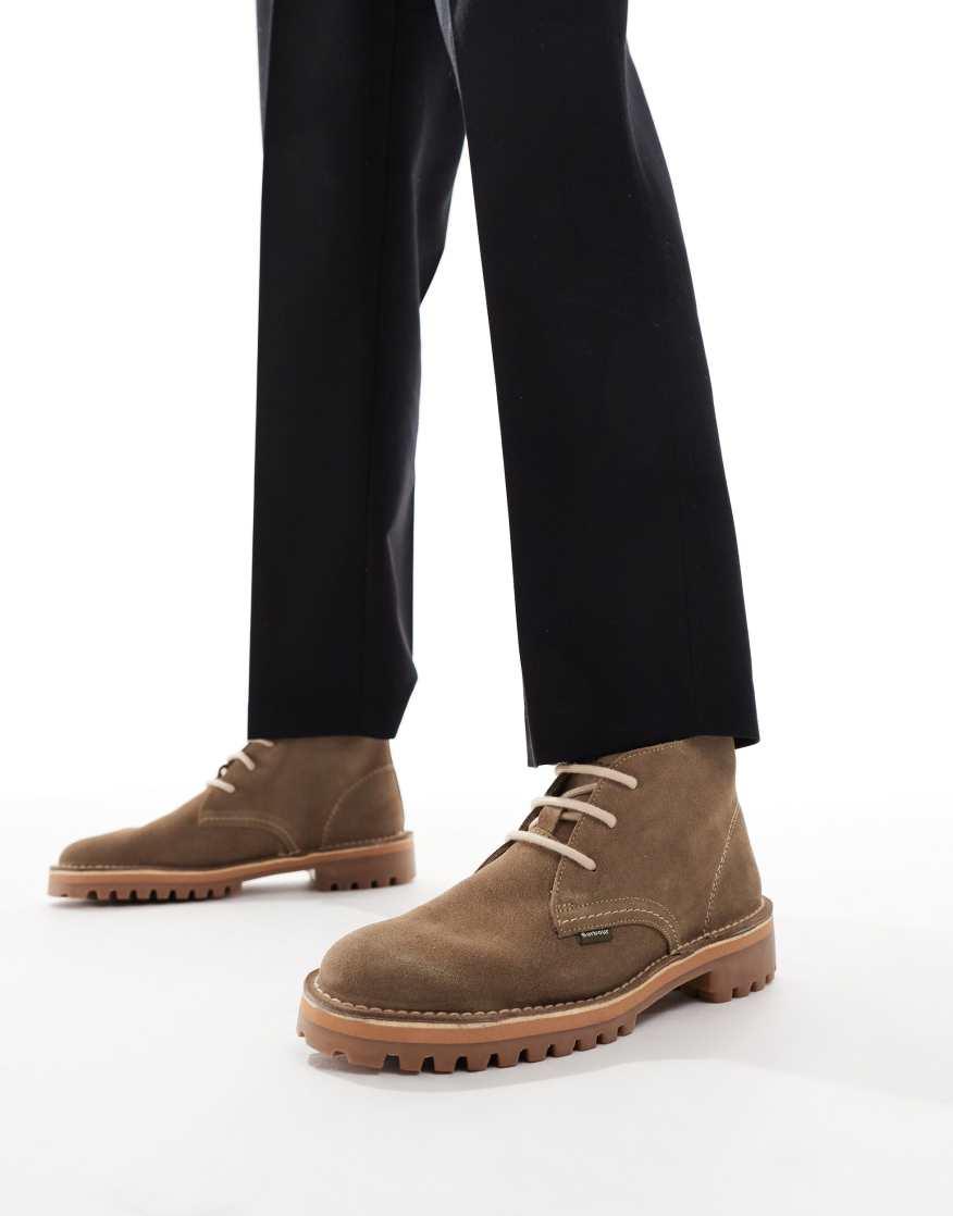 BARBOUR Hobart Lace-Up Boots in desert suede | endource