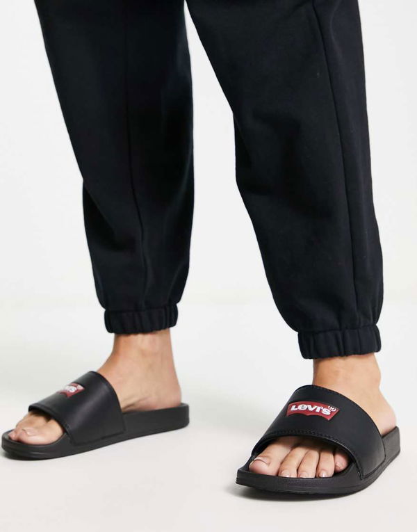 LEVI'S June Batwing Sliders In Black | endource