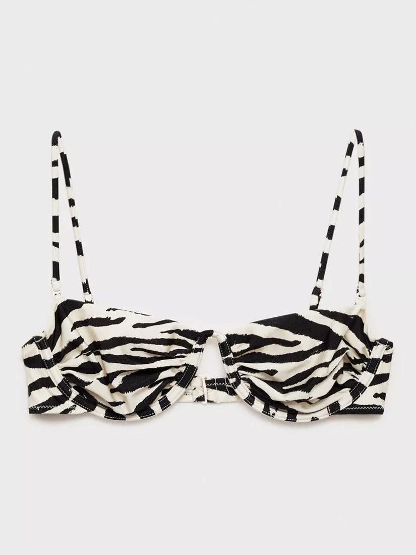 MANGO Mermaid Zebra Print Bikini Top | endource