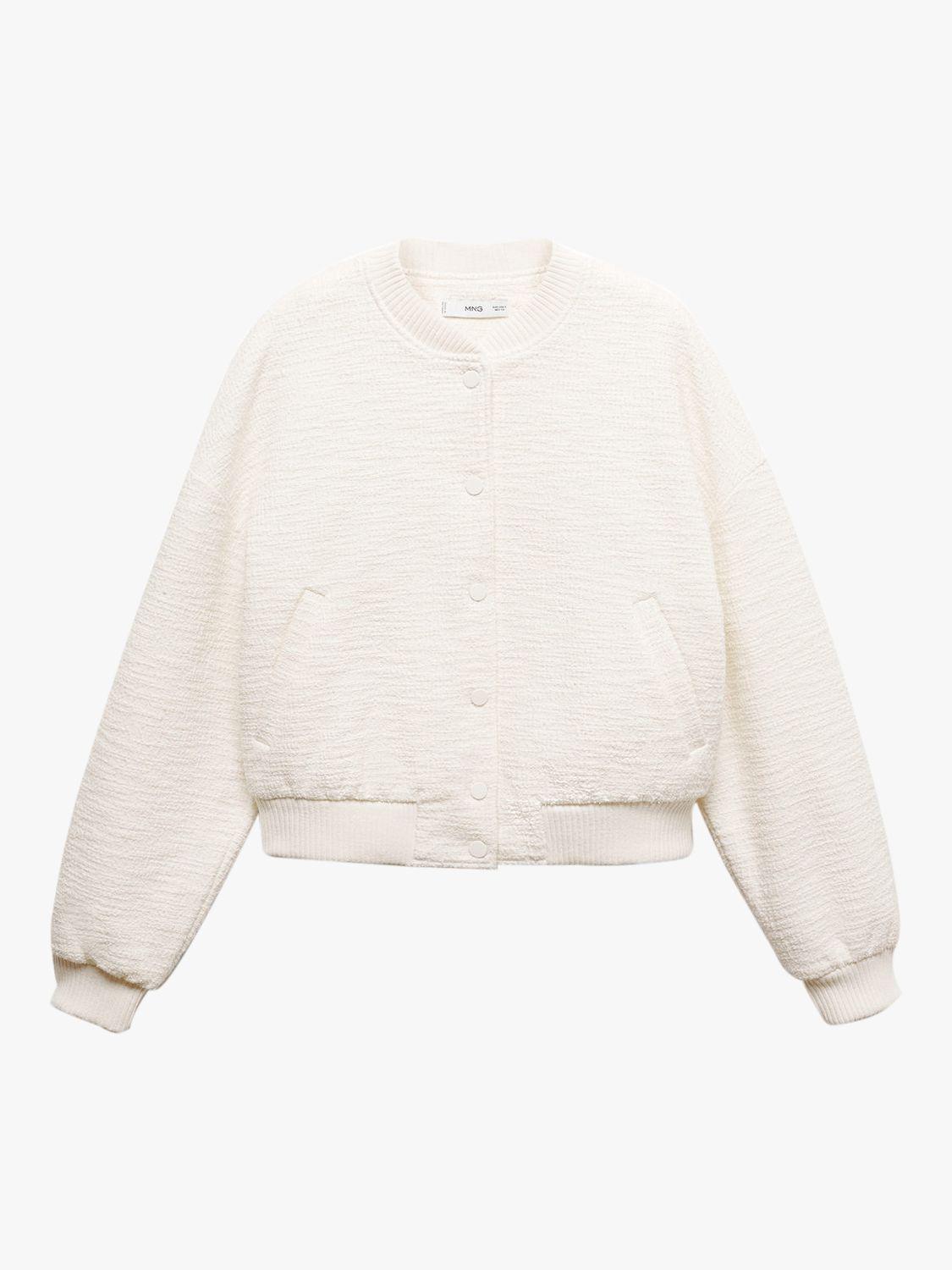 MANGO Bomba Bomber Jacket in Light Beige | Endource