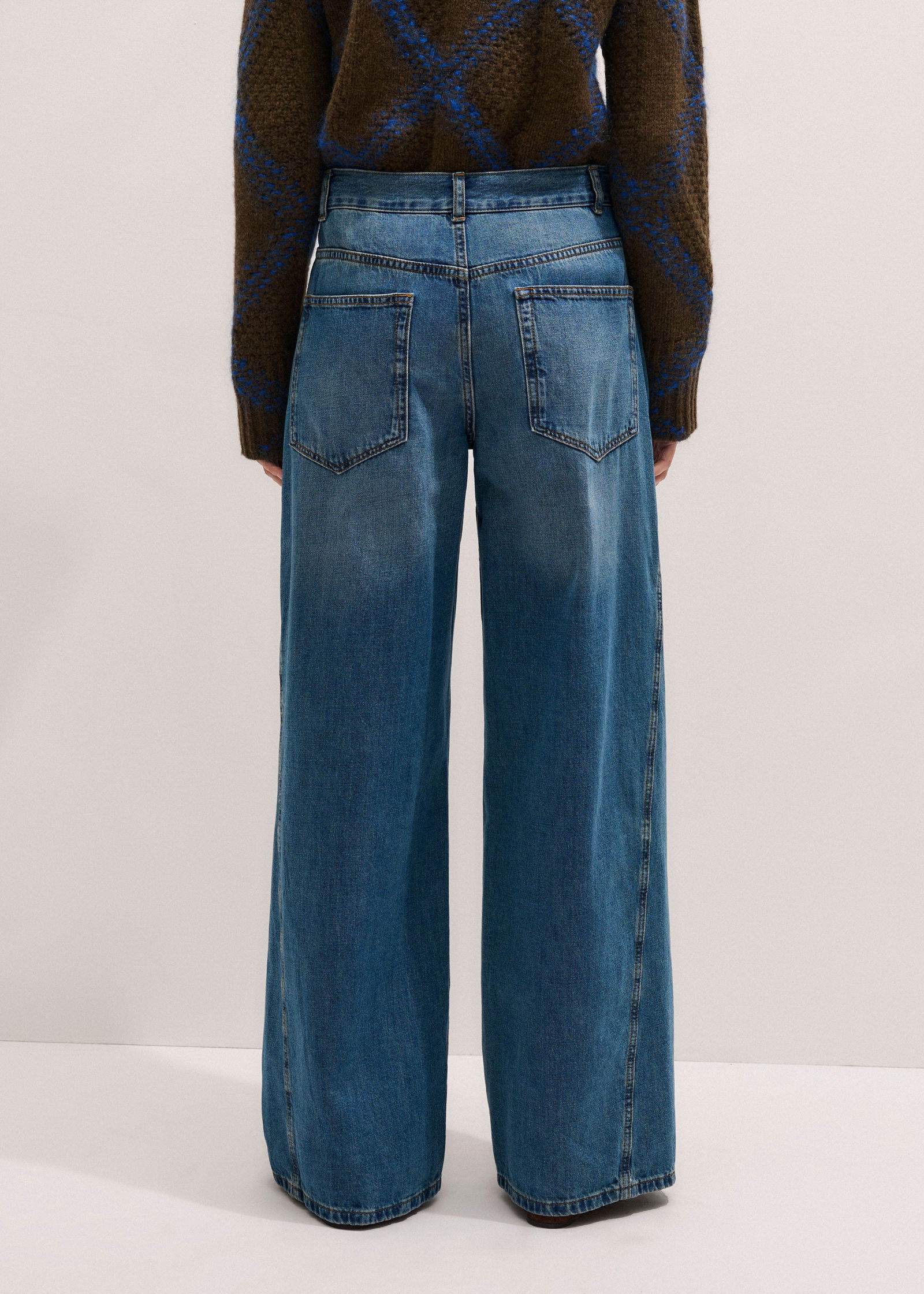 ME+EM Relaxed Straight Insert Jean Mid Wash | endource